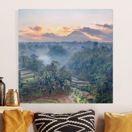 Bilderwelten Leinwandbild Natur Motiv Kunstdruck gr&uuml;n - Landschaft in Bali - Landschaft XXL Wohnzimmer Schlafzimmer