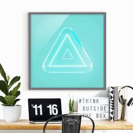 Bilderwelten Bild mit Rahmen Neon Gamer Symbol Dreieck