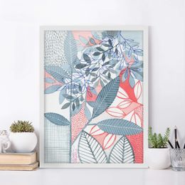 Bilderwelten Bild mit Rahmen originell weiss Tropisch Aquarell - Botanik III - Pflanzen Wohnzimmer Schlafzimmer
