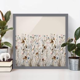 Bilderwelten Bild mit Rahmen Wilde Trockenblumenwiese