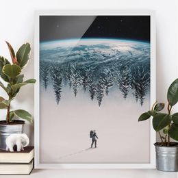 Bilderwelten Bild mit Rahmen Himmel weiss Fotomontage inkl. Rahmung - Enkel Dika - Kosmischer Winter - Himmel Wohnzimmer Schlafzimmer
