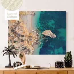 Bilderwelten Leinwandbild Draufsicht K&uuml;stenlandschaft