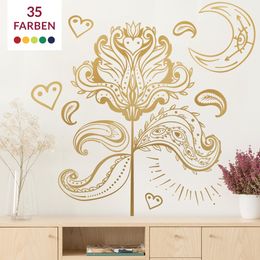 Bilderwelten Wandtattoo Lotus mit Mond und Herzen