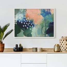 Bilderwelten Bild mit Rahmen originell orange modern inkl. Rahmung - Abstrakte Schichten II - Deko Wohnzimmer Schlafzimmer