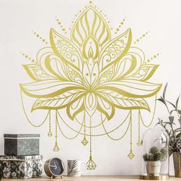 Bilderwelten Wandtattoo Lotusblüte mit Ketten Mandala - in 34 Farben auch Gold, Bronze - Lotusblume, Lotus - Wandaufkleber