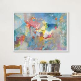 Bilderwelten Bild mit Rahmen originell bunt Abstrakt inkl. Rahmung - Galaxienkern - Deko Wohnzimmer Schlafzimmer