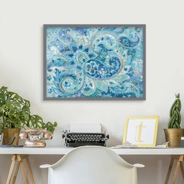 Bilderwelten Bild mit Rahmen Indisches Paisley in blau