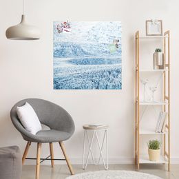 Bilderwelten Glasbild Natur Motiv blau Glas Wandbild - Isl&auml;ndisches Gletschermuster - Landschaft Wohnzimmer Schlafzimmer
