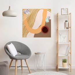 Bilderwelten Glasbild originell Abstrakt braun Glas Wandbild - W&uuml;stensonne - Deko Wohnzimmer Schlafzimmer