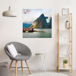 Bilderwelten Glasbild Natur Motiv blau Glas Wandbild - Fischerhaus in Schweden - Schweden Wohnzimmer Schlafzimmer