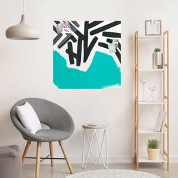 Bilderwelten Glasbild originell Abstrakt schwarz Glas Wandbild - Farbenlabyrinth II - Deko Wohnzimmer Schlafzimmer