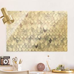 Bilderwelten Glasbild Illustration weiss Glas Wandbild - Meerjungfrauen Magie - Deko Wohnzimmer Schlafzimmer