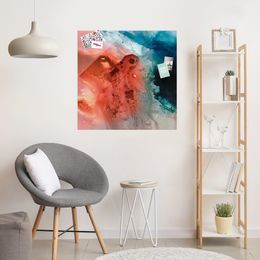 Bilderwelten Glasbild originell Abstrakt rot Glas Wandbild - Farbige Wasserspiele - Deko Wohnzimmer Schlafzimmer