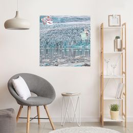 Bilderwelten Glasbild Natur Motiv blau Glas Wandbild - Gletscher auf Island - Landschaft Wohnzimmer Schlafzimmer