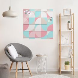 Bilderwelten Glasbild originell Abstrakt pastell Glas Wandbild - Skandinavische Geometrie - Geometrisch Wohnzimmer Schlafzimmer