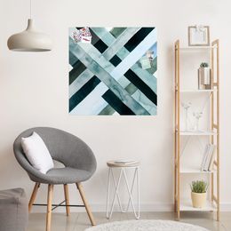 Bilderwelten Glasbild originell Abstrakt grau Aquarell - Aquarellgeflecht - Deko Wohnzimmer Schlafzimmer