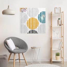 Bilderwelten Glasbild originell Abstrakt grau Glas Wandbild - Reifenspuren auf Asphalt - Deko Wohnzimmer Schlafzimmer