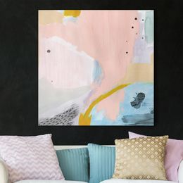 Bilderwelten Leinwandbild originell Abstrakt Aquarell rosa - Verschwommener Tagesanbruch I - Wandbild XXL Wohnzimmer Schlafzimmer