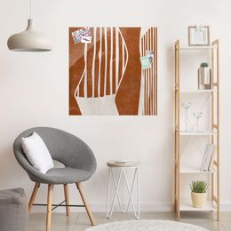 Bilderwelten Glasbild originell Abstrakt braun Glas Wandbild - Indisches Feld - Deko Wohnzimmer Schlafzimmer