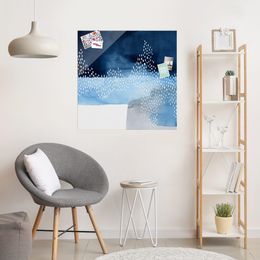 Bilderwelten Glasbild originell Abstrakt blau Glas Wandbild - Abstrakter Wasserfall - Deko Wohnzimmer Schlafzimmer