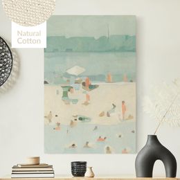 Bilderwelten Leinwandbild - Hochformat Sandbank im Meer I