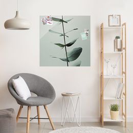 Bilderwelten Glasbild Tropisch gr&uuml;n Glas Wandbild - Symmetrischer Eukalyptuszweig - Pflanzen Wohnzimmer Schlafzimmer