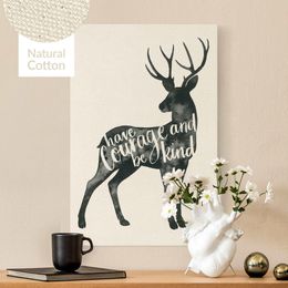 Bilderwelten Leinwandbild - Hochformat Tiere mit Weisheit - Hirsch