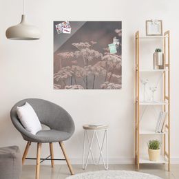 Bilderwelten Glasbild Blumen Motiv rosa Glas Wandbild - Wilde Doldenbl&uuml;ten - Deko Wohnzimmer Schlafzimmer