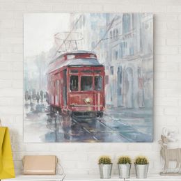 Bilderwelten Leinwandbild - Quadrat Stra&szlig;enbahn-Studie II