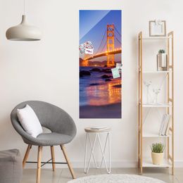 Bilderwelten Glasbild Golden Gate Bridge am Abend