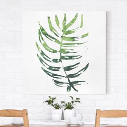 Bilderwelten Leinwandbild Blumen Tropisch Aquarell Leinwanddruck - Tropenbl&auml;tter Wasserfarbe I - Pflanzen XXL Wohnzimmer Schlafzimmer