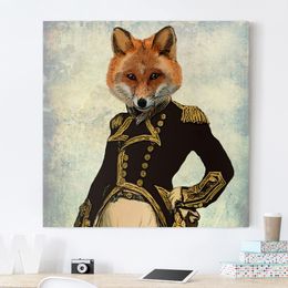 Bilderwelten Leinwandbild Tiere Vintage Kunstdruck schwarz - Tierportrait - Fuchsadmiral - Retro XXL Wohnzimmer Schlafzimmer