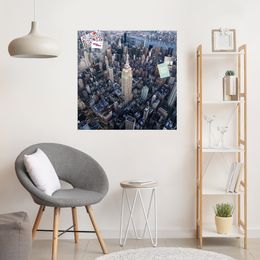 Bilderwelten Glasbild Stadt Motiv grau Glas Wandbild - Empire State Of Mind - Architektur Wohnzimmer Schlafzimmer