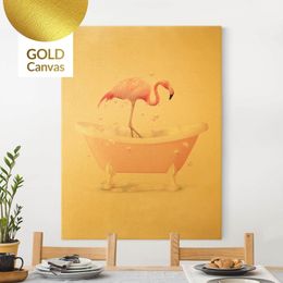 Bilderwelten Leinwandbild Badewannen Flamingo