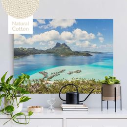 Bilderwelten Leinwandbild Strand Motiv Kunstdruck blau - Inselparadies II - Frankreich XXL Wohnzimmer Schlafzimmer