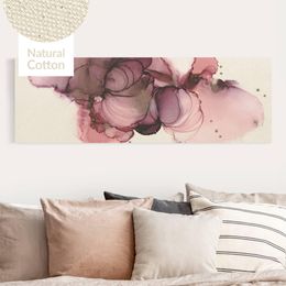 Bilderwelten Leinwandbild originell modern Kunstdruck violett - Flie&szlig;ende Reinheit in Violett - Wandbild XXL Wohnzimmer Schlafzimmer