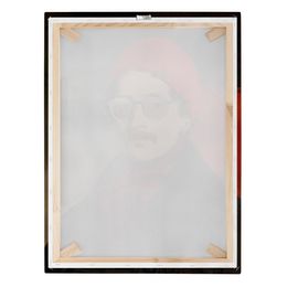 Bilderwelten Leinwandbild originell Vintage Kunstdruck rot - Portrait eines Hipsters - Lustig XXL Wohnzimmer Schlafzimmer
