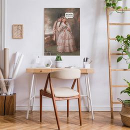 Bilderwelten Leinwandbild Spr&uuml;che Vintage Kunstdruck braun - Go Away - I'm Reading - Lustig XXL Wohnzimmer Schlafzimmer
