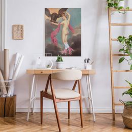 Bilderwelten Leinwandbild Tiere Vintage Kunstdruck bunt - Rollschuh G&ouml;ttin - Lustig XXL Wohnzimmer Schlafzimmer