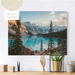 Bilderwelten Leinwandbild Natur Motiv Kunstdruck blau - Bergsee - Berg XXL Wohnzimmer Schlafzimmer