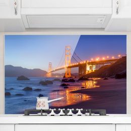 Spritzschutz Golden Gate Bridge am Abend