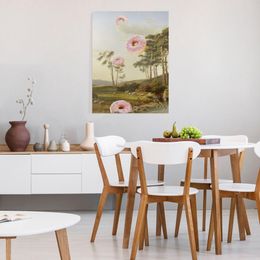 Bilderwelten Leinwandbild Natur Vintage Kunstdruck gr&uuml;n - Donut Wetter - Landschaft XXL Wohnzimmer Schlafzimmer