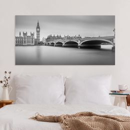Bilderwelten Leinwandbild - Querformat Westminster Br&uuml;cke und Big Ben