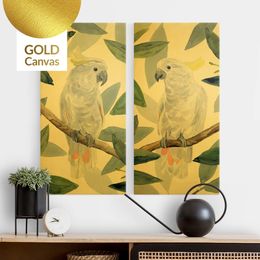 Bilderwelten 2-teiliges Leinwandbild Tropische Kakadus Set