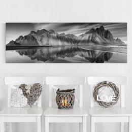 Bilderwelten Leinwandbild - Panorama Vesturhorn in Island
