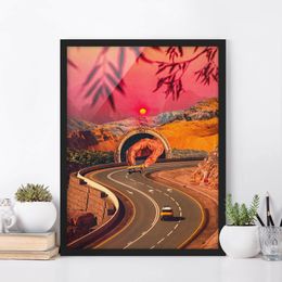 Bilderwelten Bild mit Rahmen Retro Collage - Die Wettfahrt