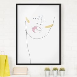 Bilderwelten Bild mit Rahmen Line Art - Sommersprossen