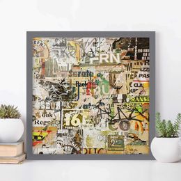 Bilderwelten Bild mit Rahmen Alte Plakatwand