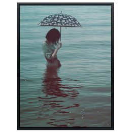 Bilderwelten Leinwandbild - Hochformat Spaziergang im Wasser
