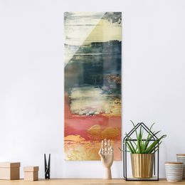 Bilderwelten Glasbild originell Abstrakt rosa Glas Wandbild - Rosa Sturm mit Gold - Deko Wohnzimmer Schlafzimmer